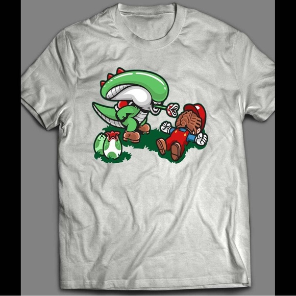 Shirts | Super Mario Bros Alien Funny Cartoon T Shirt Adult | Poshmark